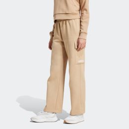 Damen Sporthose "ESSENTIALS LINEAR", wei&szlig;, Gr. XL, adidas Sportswear, Obermaterial: 55% Baumwolle, 36% Polyester, 9% Viskose, Hosen, Cargohose mit