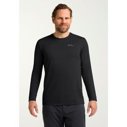 Jack Wolfskin Herren Rundhalspullover "SKY THERMAL L/S M", schwarz, Gr. M, Obermaterial: 100% Polyester, Pullover