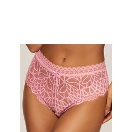 Lascana Damen Slip "Cara", Gr. 32, rosa, Spitze, Obermaterial: 87% Polyamid, 13% Elasthan, Unterhosen, aus dezent transparenter Spitze, anteilig aus