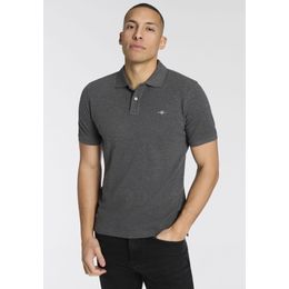 Gant Herren Poloshirt "REG EMB ARCHIVE SHIELD POLO", grau, Gr. S, Web, Obermaterial: 100% Baumwolle, Shirts, Mit Schlitzen an der Seite
