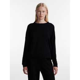 Pieces Damen Sweatshirt "PCCHILLI LS SWEAT NOOS BC", schwarz, Gr. XS, unifarben, Sweatware, Obermaterial: 50% Baumwolle, 50% Polyester, Sweatshirts