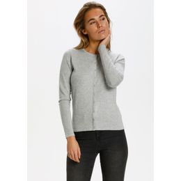 Saint Tropez Damen Strickjacke "A8661, MilaSZ R-Neck Cardigan", grau, Gr. XL, unifarben, Strick, Obermaterial: 80% Viskose, 20% Polyamid,