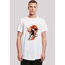 F4NT4STIC Herren T-Shirt "Basketball Splash Sport LONG", wei&szlig;, Gr. M, Obermaterial: 100% Baumwolle, Shirts, Print