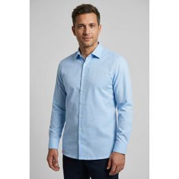 OLYMP Herren Langarmhemd "24/7 - Level 5"bleu, Gr. 41, gemustert, Jersey, Obermaterial: 92% Baumwolle, 8% Elasthan, Hemden, Body fit, New York