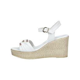 Nero Giardini Damen Keilsandalette "Nero Giardini Sandalen Leder", Gr. 40wei&szlig;, Leder, Schuhe
