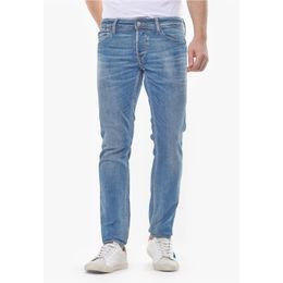 Herren Bequeme Jeans, blau, Gr. 40, Le Temps Des Cerises, 90% Baumwolle, 8% Polyester, 2% Elasthan, Jeans, im l&auml;ssigen Washed-Look