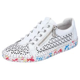 Rieker Damen Slip-On Sneaker, Gr. 42, bunt, Leder, Lederimitat, Schuhe, Halbschuh, Freizeitschuh, Schlupfschuh mit Gummizug