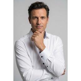 OLYMP Herren Businesshemd "Luxor modern fit", bunt, Gr. 42, Web, Obermaterial: 100% Baumwolle, Hemden, mit kontrastfarbigen Details