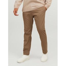 Jack & Jones PlusSize Herren Chinohose "JPSTMARCO JJDAVE LC NOOS PLS", braun, Gr. 42, JACK & JONES PLUSSIZE, unifarben, Web, Obermaterial: 98% Baumwolle, 2% Elasthan,