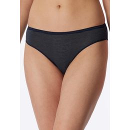 Schiesser Damen Taillenslip "Modal Essentials", Gr. 36, blau, Single Jersey, Obermaterial: 80% Modal, 10% Elasthan, 10% Polyester, gestreift,