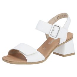 Remonte Damen Sandalette "ELLE-Collection", Gr. 41, wei&szlig;, Leder, Schuhe, Blockabsatz, Sommerschuh, Sandale, Abendschuh mit Klettverschluss