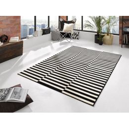 Teppich Hanse Home, B:160cm H:9mm L:230cm, schwarz, Kunstfaser, Wohnzimmer, Teppiche, "Panel", Kurzflor, L&auml;ufer, Streifen, Linien, ringsum gekettelt,