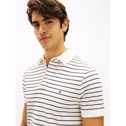 Tommy Hilfiger Herren Poloshirt "1985 SLIM POLO", wei&szlig;, Gr. L, Piqu&eacute;, Obermaterial: 96% Baumwolle, 4% Elasthan, Shirts, Markenstickerei, aus