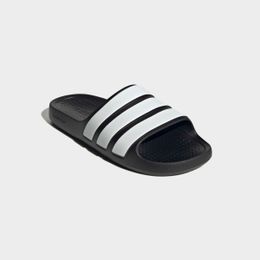 Damen Badesandale "FLOW ADILETTE", adidas Sportswear, Gr. 37, schwarz-wei&szlig;, Synthetik, Schuhe, Badelatschen