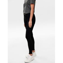 Only Damen Ankle-Jeans "ONLBLUSH MID SK AK RW DNM REA2343 NOOS", schwarz, Gr. L, unifarben, Denim/Jeans, Obermaterial: 92% Baumwolle, 6% Polyester,