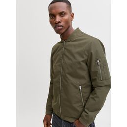 Jack & Jones JACK & JONES Herren Blouson "JJERUSH mit Stehkragen und Rei&szlig;verschlusstaschen"dusty olive, Gr. XS, unifarben, Web, Obermaterial: 100% Polyester,
