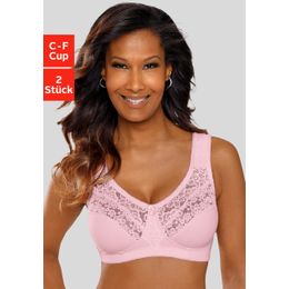 Damen Entlastungs-BH, PETITE FLEUR BY LASCANA, Gr. 80, rosa, Spitze, Obermaterial: 55% Baumwolle, 40% Polyamid, 5% Elasthan, BHs, ohne B&uuml;gel,