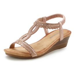 Vivance Damen Sandalette "Sommerschuh, offener Schuh, Sandale, Keilsandalette", Gr. 37, rosa, Obermaterial: 100% Textilmaterial. Decksohle: 100%