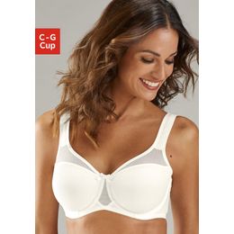 Damen Minimizer-BH, NUANCE BY LASCANA, Gr. 75, beige, Netz, Obermaterial: 79% Polyamid, 15% Polyester, 6% Elasthan, BHs, mit B&uuml;gel und transparenten