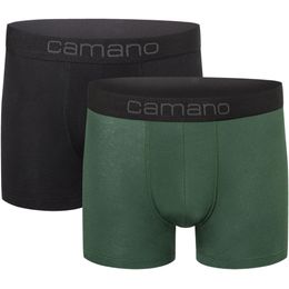 Camano Herren Boxershorts "comfort", Gr. XL, grau, Obermaterial: 95% Baumwolle, 5% Elasthan, unifarben mit Farbeinsatz, Unterhosen, mit elastischem