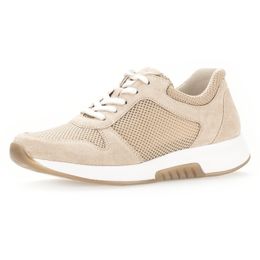 ROLLINGSOFT Damen Keilsneaker, Gr. 43, beige, Textil, Veloursleder, unifarben, Schuhe, Freizeitschuh, Halbschuh, Schn&uuml;rschuh im sommerlichem