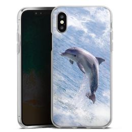 DeinDesign iPhone Xs Handy Silikon H&uuml;lle Case transparent Handyh&uuml;lle Wale Dolphin Ocean Silikon Case