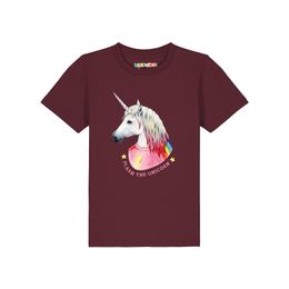 Watabout.kids T-Shirt 'Flash the unicorn' Jungen Gr&ouml;&szlig;e 128 rosa / rot / bordeaux / wei&szlig;