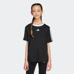 M&auml;dchen T-Shirt "ESSENTIALS KIDS", schwarz-wei&szlig;, Gr. 164, adidas Sportswear, Obermaterial: 100% Baumwolle, Shirts, f&uuml;r Kinder, mit