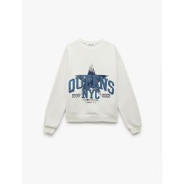 KOTON Sweatshirt Damen Gr&ouml;&szlig;e L blau / dunkelblau / offwhite