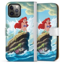 DeinDesign iPhone 12 Pro Max Handy Klapph&uuml;lle Handyh&uuml;lle aus Kunst Leder wei&szlig; Flip Case Official Licensed Product Arielle Die Meerjungfrau Mermaid Sideflip mit 