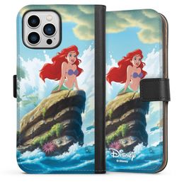 DeinDesign iPhone 13 Pro Max Handy Klapph&uuml;lle Handyh&uuml;lle aus Kunst Leder schwarz Flip Case Official Licensed Product Arielle Die Meerjungfrau Mermaid Sideflip 