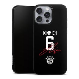 DeinDesign iPhone 16 Pro Max Handy Slim Case extra d&uuml;nn Silikon Handyh&uuml;lle schwarz H&uuml;lle Fcb Fc Bayern M&uuml;nchen Kimmich Silikon Slim Case
