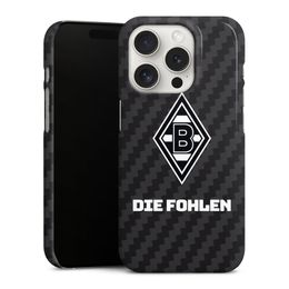 DeinDesign iPhone 15 Pro Handy Premium Case Smartphone Handyh&uuml;lle Schutzh&uuml;lle gl&auml;nzend Borussia M&ouml;nchengladbach Carbon Gladbach Premium Case
