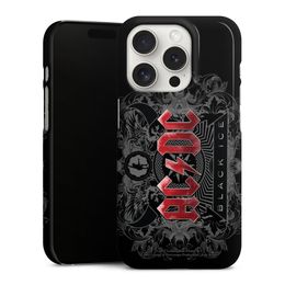 DeinDesign iPhone 15 Pro Handy Premium Case Smartphone Handyh&uuml;lle Schutzh&uuml;lle gl&auml;nzend Merchandise Black Ice Acdc Premium Case