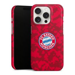 DeinDesign iPhone 15 Pro Handy Premium Case Smartphone Handyh&uuml;lle Schutzh&uuml;lle gl&auml;nzend Camouflage Fcb Fc Bayern M&uuml;nchen Premium Case