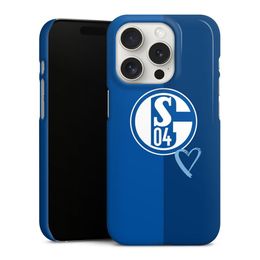 DeinDesign iPhone 15 Pro Handy Premium Case Smartphone Handyh&uuml;lle Schutzh&uuml;lle gl&auml;nzend Heart Schalke 04 Fc Schalke 04 Premium Case