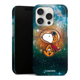 DeinDesign iPhone 15 Pro Handy Premium Case Smartphone Handyh&uuml;lle Schutzh&uuml;lle gl&auml;nzend Official Licensed Product Snoopy Astronaut Premium Case