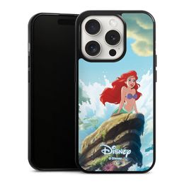 DeinDesign iPhone 15 Pro Handy Slim Case extra d&uuml;nn Silikon Handyh&uuml;lle schwarz H&uuml;lle Official Licensed Product Arielle Die Meerjungfrau Mermaid Silikon Slim Case