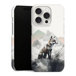 DeinDesign iPhone 15 Pro Handy Premium Case Smartphone Handyh&uuml;lle Schutzh&uuml;lle gl&auml;nzend Nature Mountain Fox Premium Case