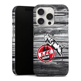 DeinDesign iPhone 15 Pro Handy Premium Case Smartphone Handyh&uuml;lle Schutzh&uuml;lle gl&auml;nzend 1. Fc K&ouml;ln Wooden Look Official Licensed Product Premium Case