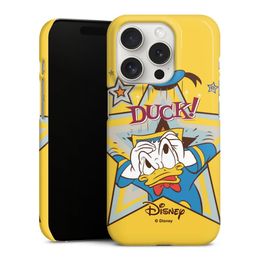 DeinDesign iPhone 15 Pro Handy Premium Case Smartphone Handyh&uuml;lle Schutzh&uuml;lle gl&auml;nzend Donald Duck Disney Official Licensed Product Premium Case