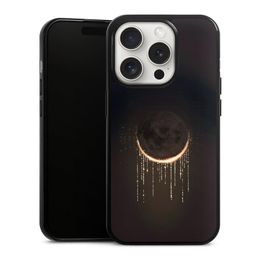 DeinDesign iPhone 15 Pro Handy Slim Case extra d&uuml;nn Silikon Handyh&uuml;lle schwarz H&uuml;lle Full Moon Moon Light Silikon Slim Case