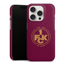 DeinDesign iPhone 15 Pro Handy Premium Case Smartphone Handyh&uuml;lle Schutzh&uuml;lle gl&auml;nzend 125 Jahre 1. Fc Kaiserslautern 1. Fck Premium Case