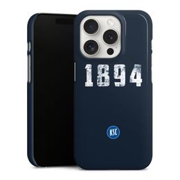 DeinDesign iPhone 15 Pro Handy Premium Case Smartphone Handyh&uuml;lle Schutzh&uuml;lle gl&auml;nzend Karlsruher Sc Ksc Bundesliga Premium Case