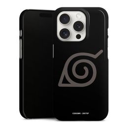 DeinDesign iPhone 15 Pro Handy Premium Case Smartphone Handyh&uuml;lle Schutzh&uuml;lle gl&auml;nzend Naruto Shippuden Konoha Logo Premium Case