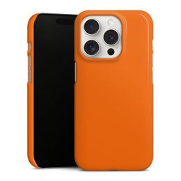 DeinDesign iPhone 15 Pro Handy Premium Case Smartphone Handyh&uuml;lle Schutzh&uuml;lle gl&auml;nzend Orange Unicoloured Colour Premium Case