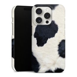DeinDesign iPhone 15 Pro Handy Premium Case Smartphone Handyh&uuml;lle Schutzh&uuml;lle gl&auml;nzend Animal Look Animal Print Cow Skin Premium Case