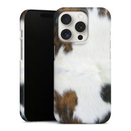 DeinDesign iPhone 15 Pro Handy Premium Case Smartphone Handyh&uuml;lle Schutzh&uuml;lle gl&auml;nzend Cow Fur Cow Skin Premium Case