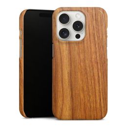 DeinDesign iPhone 15 Pro Handy Premium Case Smartphone Handyh&uuml;lle Schutzh&uuml;lle gl&auml;nzend Larch Wood Wooden Look Premium Case