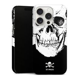 DeinDesign iPhone 15 Pro Handy Premium Case Smartphone Handyh&uuml;lle Schutzh&uuml;lle gl&auml;nzend Totenkopf Fc St. Pauli Official Licensed Product Premium Case